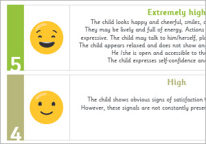 Ferre Laevers emotional well being and involvement scales