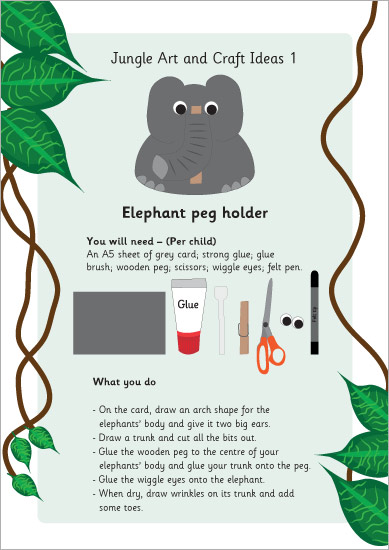 Early Learning Resources Elephant Peg Holder Craft Idea