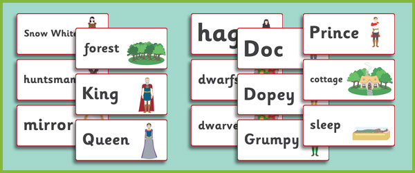 Early Learning Resources Snow White Word Flashcards (fairy tale ...
