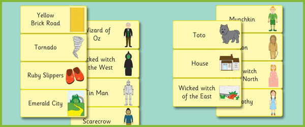 Early Learning Resources The Wizard of Oz Word Flashcards