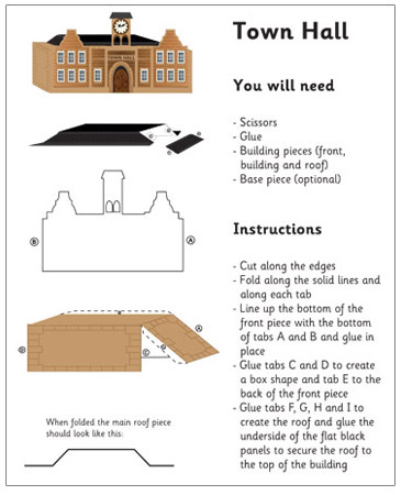 Early Learning Resources 3D Model Building: Town Hall| Craft Activities ...