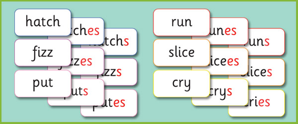 Early Learning Resources Phase 6 's' and 'es' Suffix Matching Cards