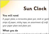 Sun Clock Craft Activity