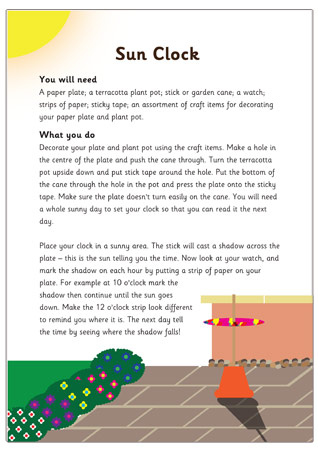 Sun Clock Craft Activity | Free Early Years & Primary Teaching ...