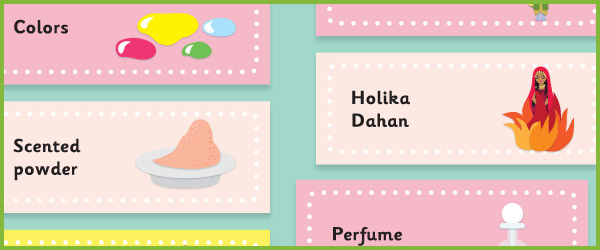 Early Learning Resources Holi Topic Word Cards / Labels