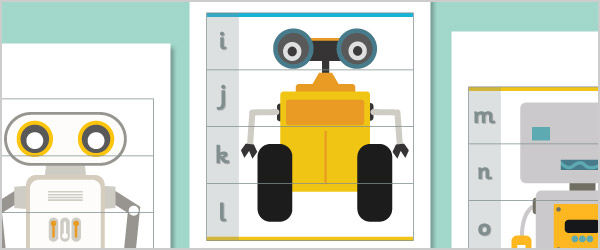 Early Learning Resources Robot Alphabet Puzzles (Uppercase & lowercase)