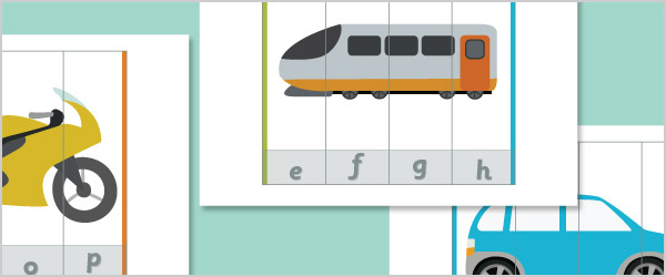 Early Learning Resources Vehicle Alphabet Puzzles (Uppercase & lowercase)