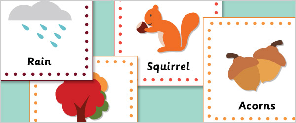 Early Learning Resources Autumn 15cm Topic / Flash Cards