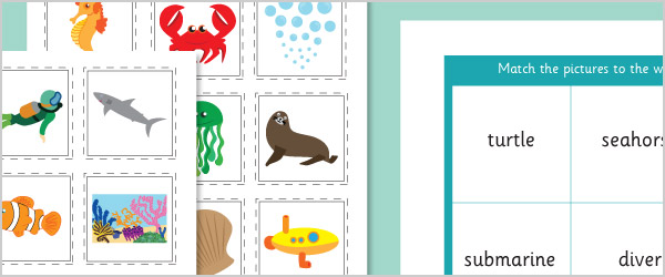 Early Learning Resources Under the Sea Bingo