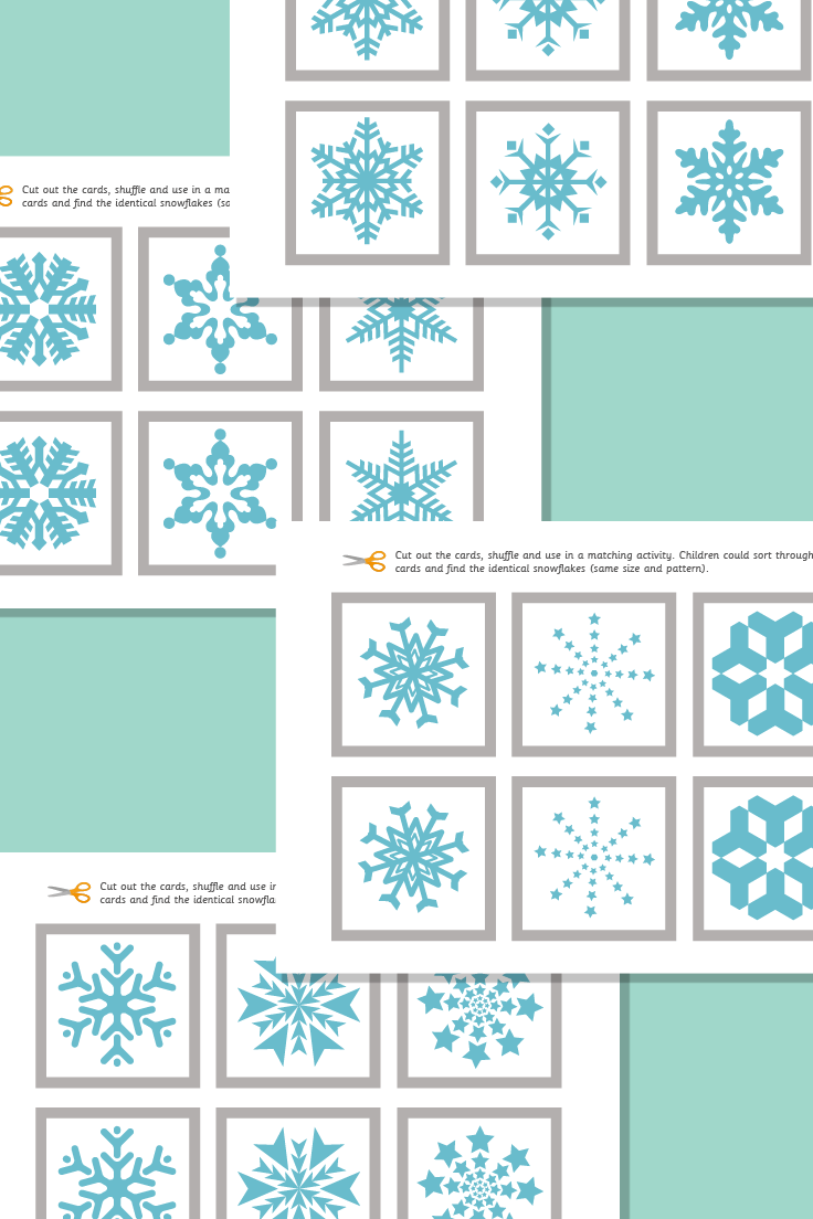 Snowflakes Matching Pairs Game
