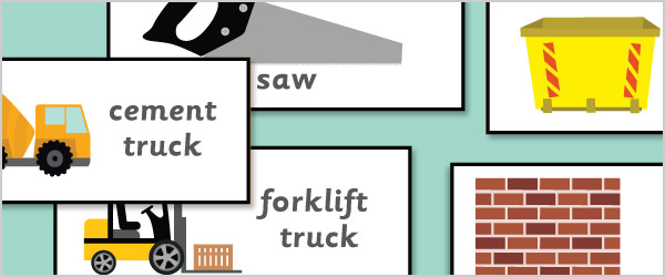 Early Learning Resources Construction Topic Cards