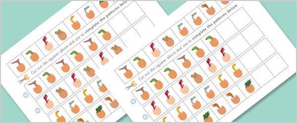 Early Learning Resources Dinosaur Egg Sequence and Patterns Worksheet