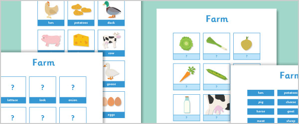 Early Learning Resources Farm Vocabulary Activity