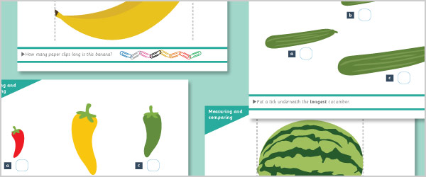 Early Learning Resources Fruit & Vegetable Measuring & Comparing Mats