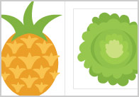 Fruit and Vegetable Cut-Outs for Size Sorting