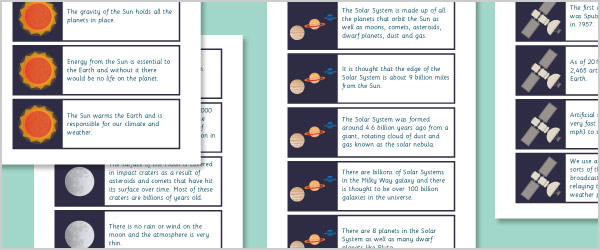 Early Learning Resources Space Fact Cards