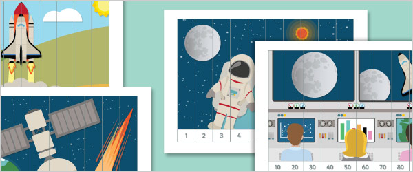 Early Learning Resources Space Number Puzzles