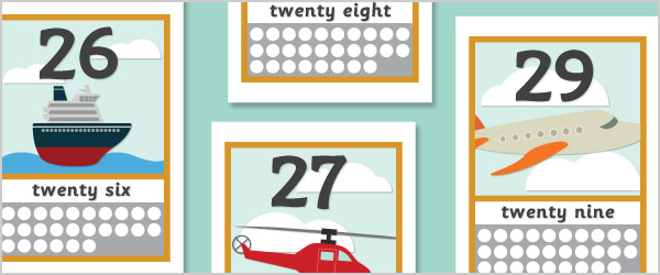 Early Learning Resources Vehicle Numbers 0-30