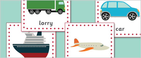 Early Learning Resources Vehicle 15cm Topic Cards