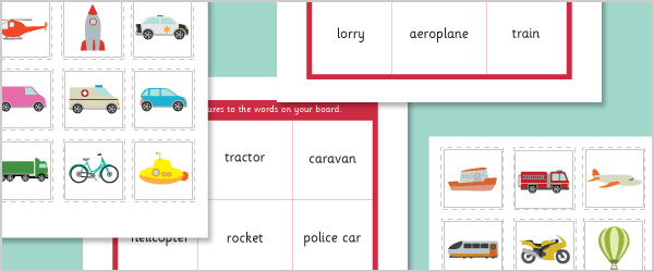 Early Learning Resources Vehicle Bingo