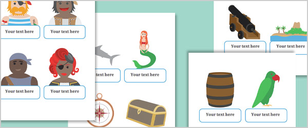 Early Learning Resources Pirate Self-Registration Labels