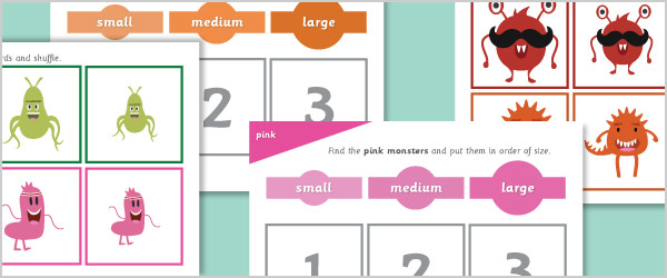 Early Learning Resources Monsters Size Sorting Activity