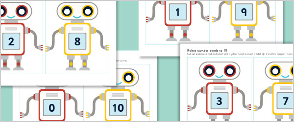 Early Learning Resources Robot Number Bonds to 10
