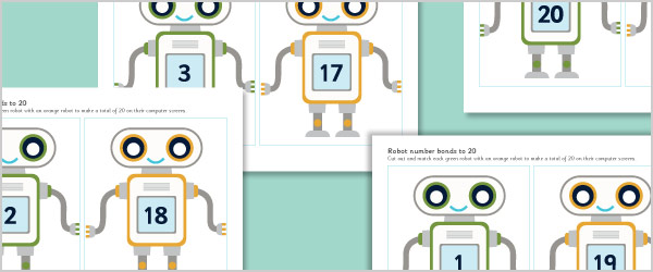 Early Learning Resources Robot Number Bonds to 20