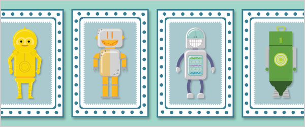 Early Learning Resources Robot Snap Cards / Matching Pairs