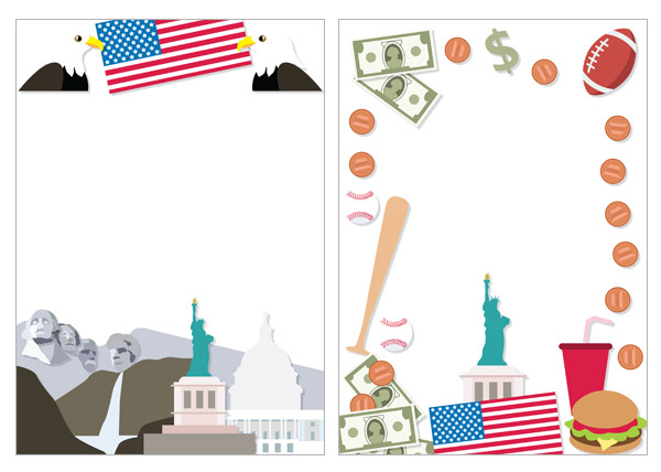 Early Learning Resources Editable USA Page Borders / Notepaper