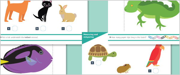 Early Learning Resources Pets Measuring and Comparing Activity Mats