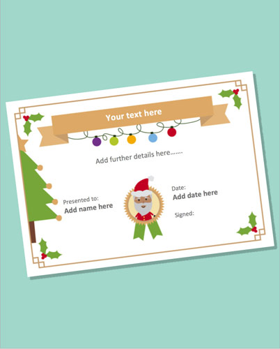 Early Learning Resources Editable Christmas Certificate - Free Early ...