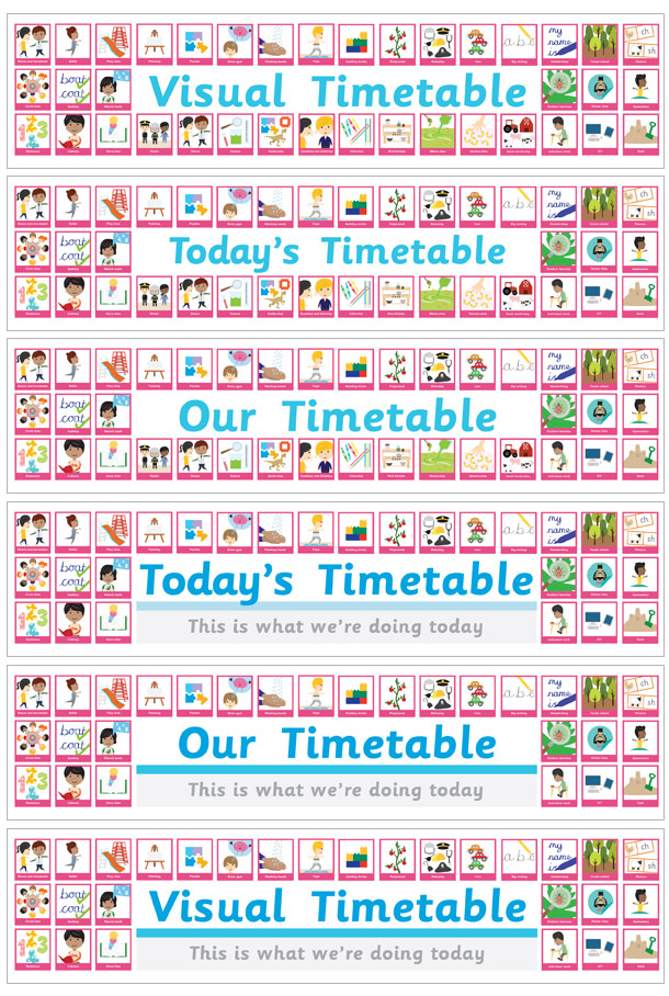 Early Learning Resources Visual Timetable Large Banner Free Early