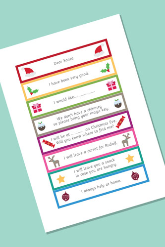 Early Learning Resources Letter To Santa Sentences - Free Early Years ...