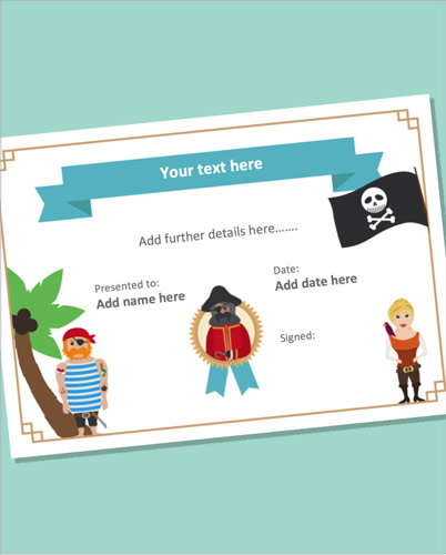 Pirate Certificate Template