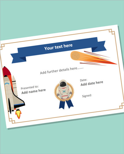 Early Learning Resources Editable Space Themed Certificate - Free Early ...