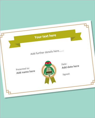 Early Learning Resources Editable Turtle Themed Certificates - Free ...