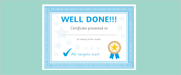 Early Learning Resources Targets Met Editable Certificates - Free Early ...