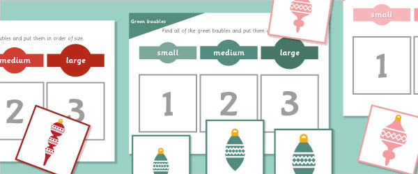 Early Learning Resources Christmas Bauble Size Sorting Game - Free ...
