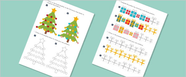 Early Learning Resources Christmas Tree & Presents Complete The ...