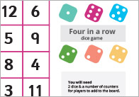 Dice Addition Game - 4 In A Row - Printable Early Years Resources (EYFS ...