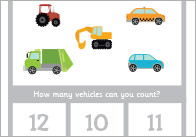 Count & Peg Activity: Vehicles (Numbers 1-20) - Printable Early Years ...
